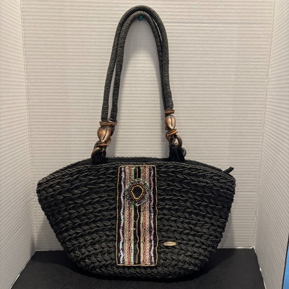 Cappelli Straworld | Bags | Cappelli Staworld 209 Y2k Black Wicker ...